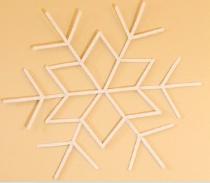Popsicle Stick Snowflake Craft | AllFreeHolidayCrafts.com