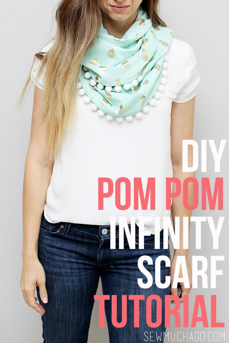 Pom Pom Infinity Scarf Tutorial | AllFreeSewing.com