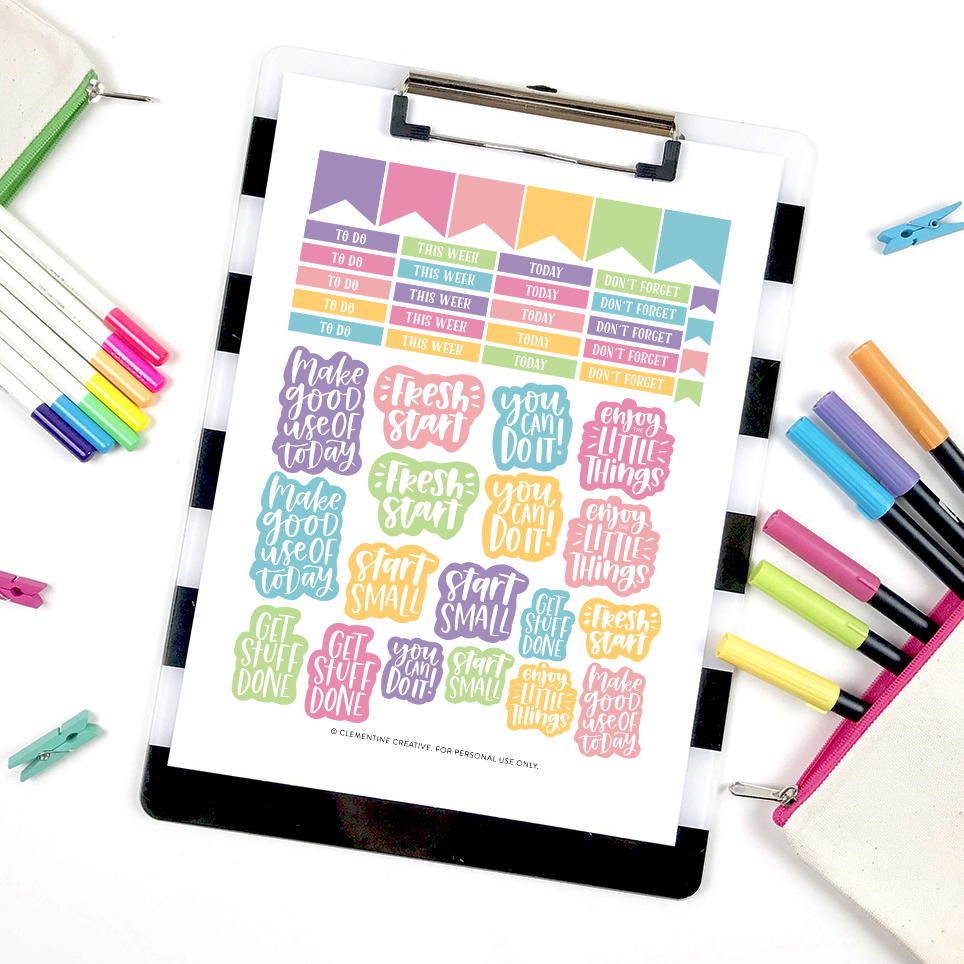 Free Printable Motivational Planner Stickers