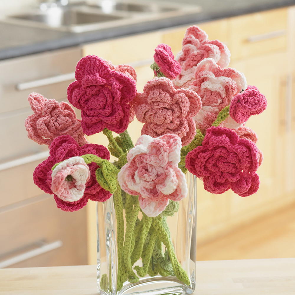 A Pink Rose Bouquet AllFreeCrochet a-pink-rose-bouquet-allfreecrochet