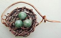 Wire Bird's Nest Pin | AllFreeJewelryMaking.com
