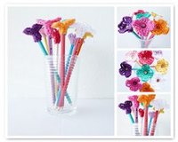 Flower Pencil Toppers | AllFreeCrochet.com