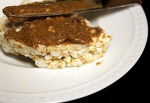 Brown Rice Cakes and Almond Butter | FaveHealthyRecipes.com