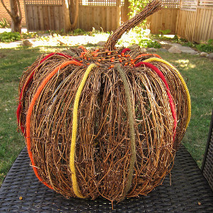 Colorful Grapevine Pumpkin | AllFreeHolidayCrafts.com