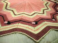 Raspberry Sherbet Round Ripple Afghan | AllFreeCrochet.com