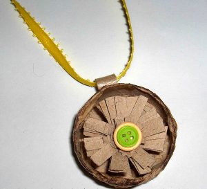 Made from Real Cardboard Necklace | AllFreeHolidayCrafts.com