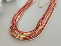 Chain and Seed Bead Summer Necklace | AllFreeJewelryMaking.com