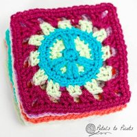 Retro Peace Sign Square | AllFreeCrochet.com