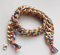 Rainbow Chains Wrapped Bracelet | AllFreeJewelryMaking.com