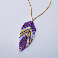 String Feather Necklace | AllFreeJewelryMaking.com