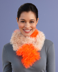 Two Color Fur Striped Scarf | AllFreeCrochet.com