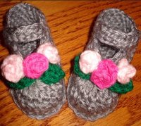 Flowers for Baby Booties | AllFreeCrochet.com