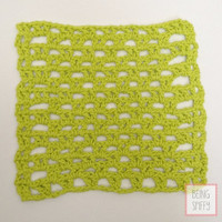 Vibrant V-Stitch Crochet Dishcloth | AllFreeCrochet.com