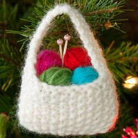 Insanely Cute Yarn Basket Ornament | FaveCrafts.com