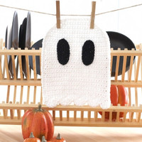 Ghostly Fun Scrubby | AllFreeCrochet.com