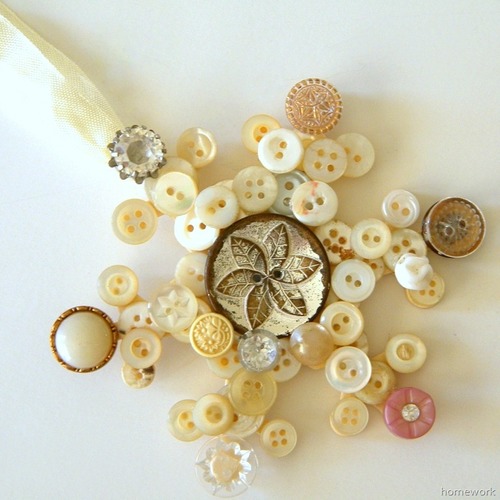 Brilliant Button Snowflake | AllFreeChristmasCrafts.com