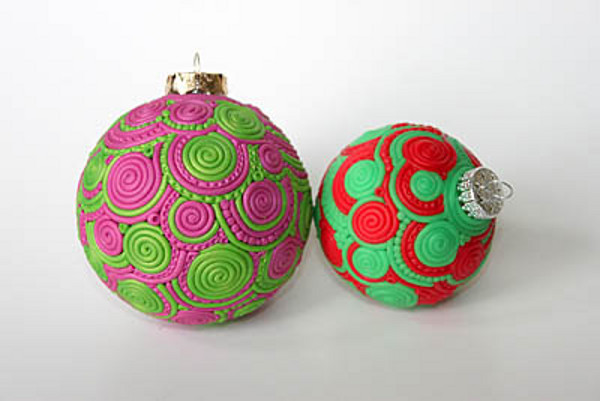 Swirly Clay Doodle Ornaments | AllFreeHolidayCrafts.com