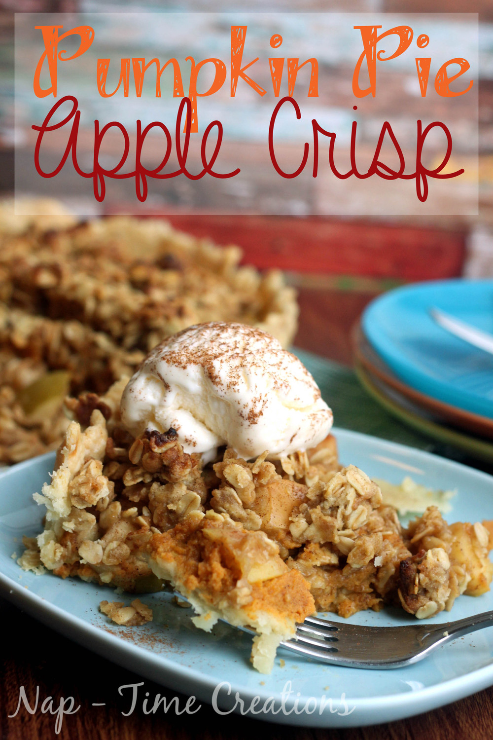 Amazing Autumn Pumpkin Pie Apple Crisp | TheBestDessertRecipes.com