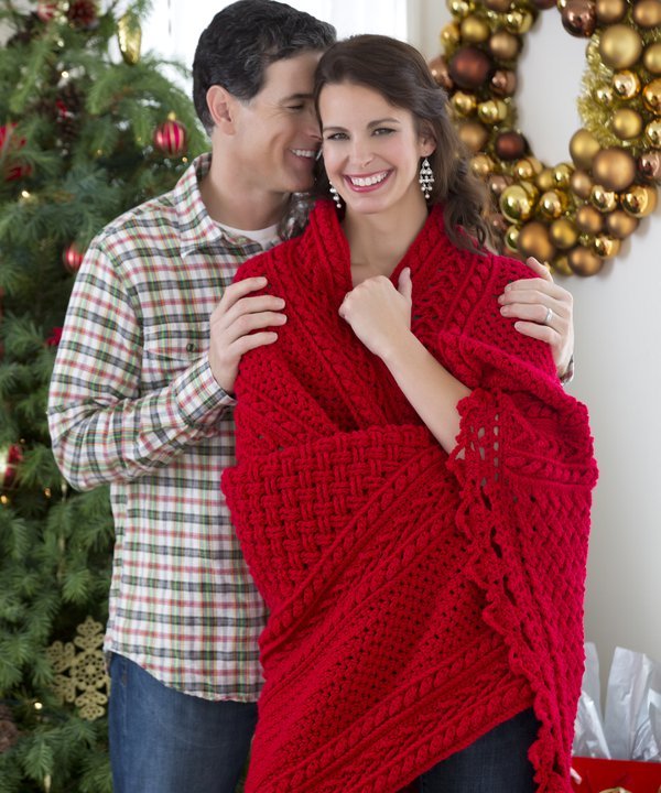 Heavenly Holiday Cables Throw | AllFreeCrochetAfghanPatterns.com