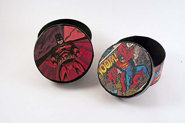Batman and Superman Decorated Boxes | AllFreeKidsCrafts.com