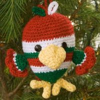 Festive Holiday Bird Ornament | AllFreeCrochet.com
