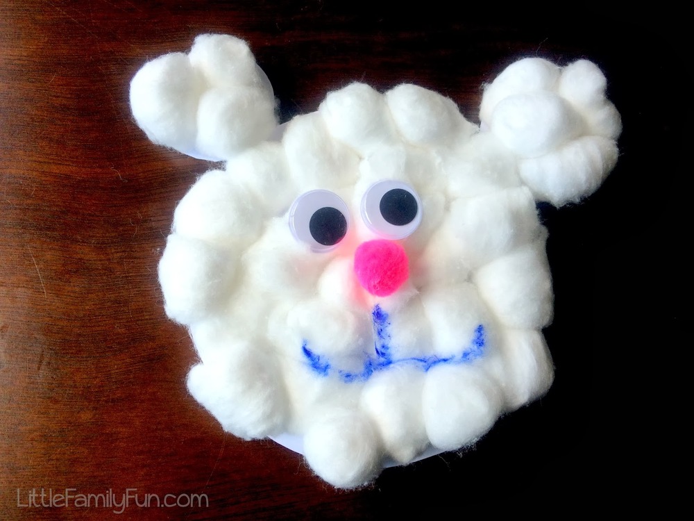 Fuzzy Polar Bear Craft | AllFreeKidsCrafts.com