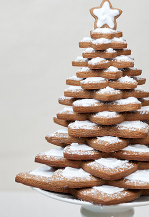 Iced Gingerbread Cookie Tower | AllFreeHolidayCrafts.com