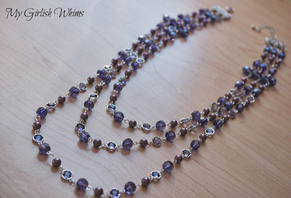 Purple Three-Strand Necklace | AllFreeJewelryMaking.com