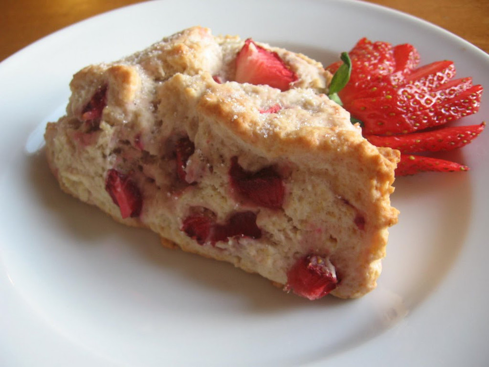 Breakfast Strawberry Scones | TheBestDessertRecipes.com