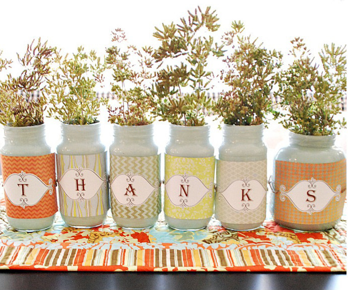 Give Thanks with Recycled Jars | AllFreeHolidayCrafts.com
