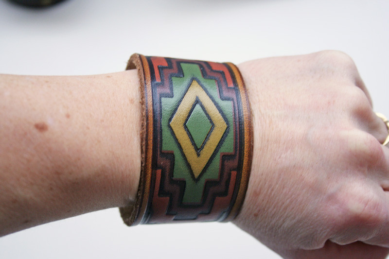 Southwestern Leather Belt Cuff | AllFreeJewelryMaking.com