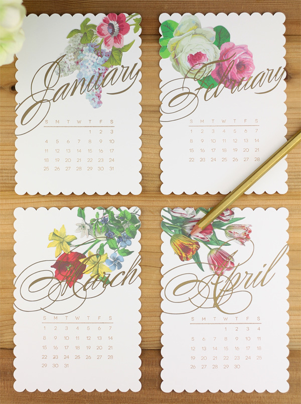Vintage Floral DIY Calendar | AllFreePaperCrafts.com