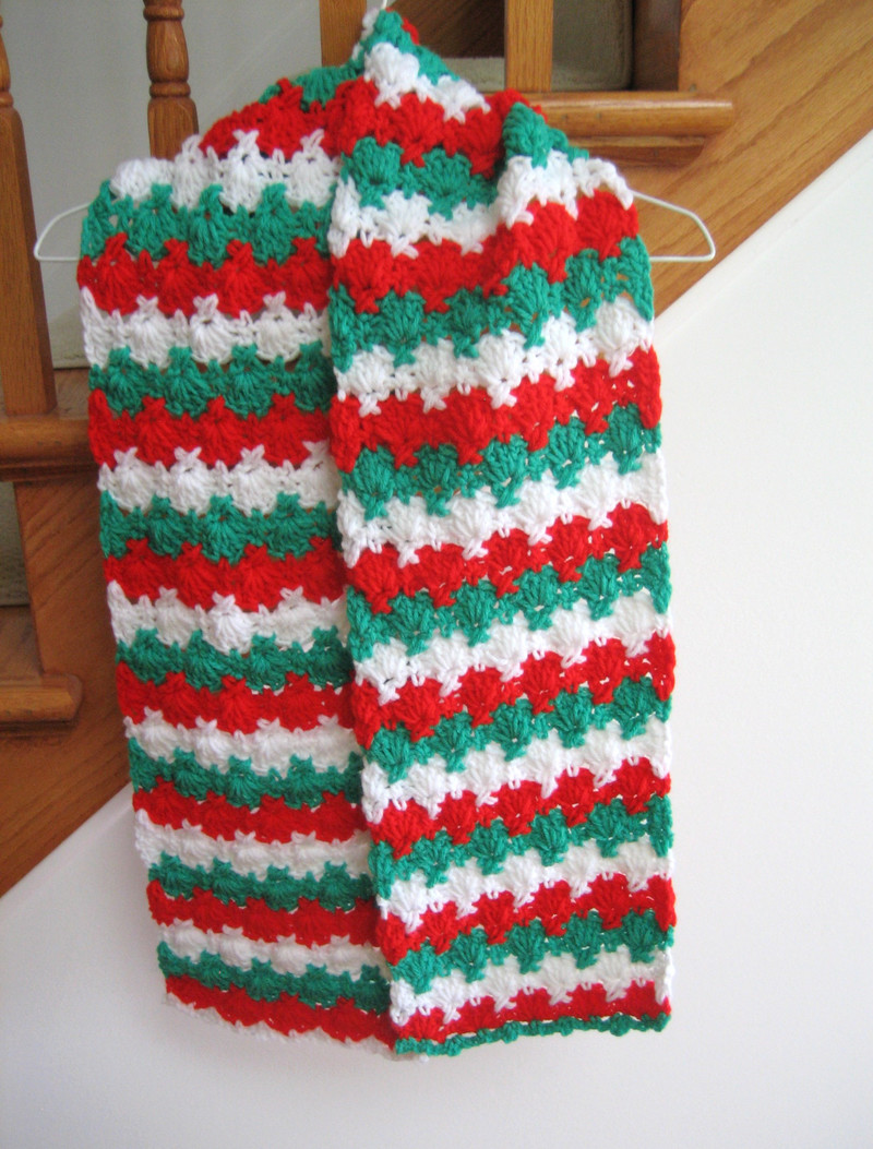 Holiday Criss Cross Crocheted Scarf Pattern | FaveCrafts.com