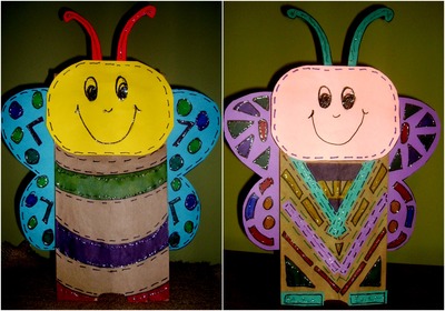 Paper Bag Butterflies | AllFreeKidsCrafts.com