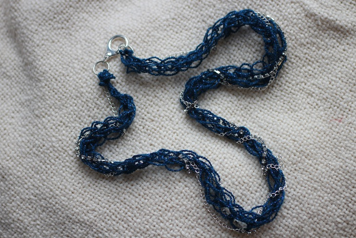 Easy and Fun Finger Knit Necklace | AllFreeJewelryMaking.com
