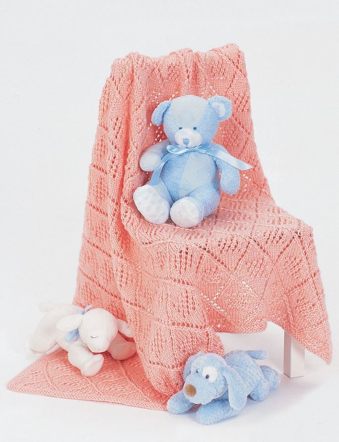 Pink Diamonds Baby Afghan | AllFreeKnitting.com