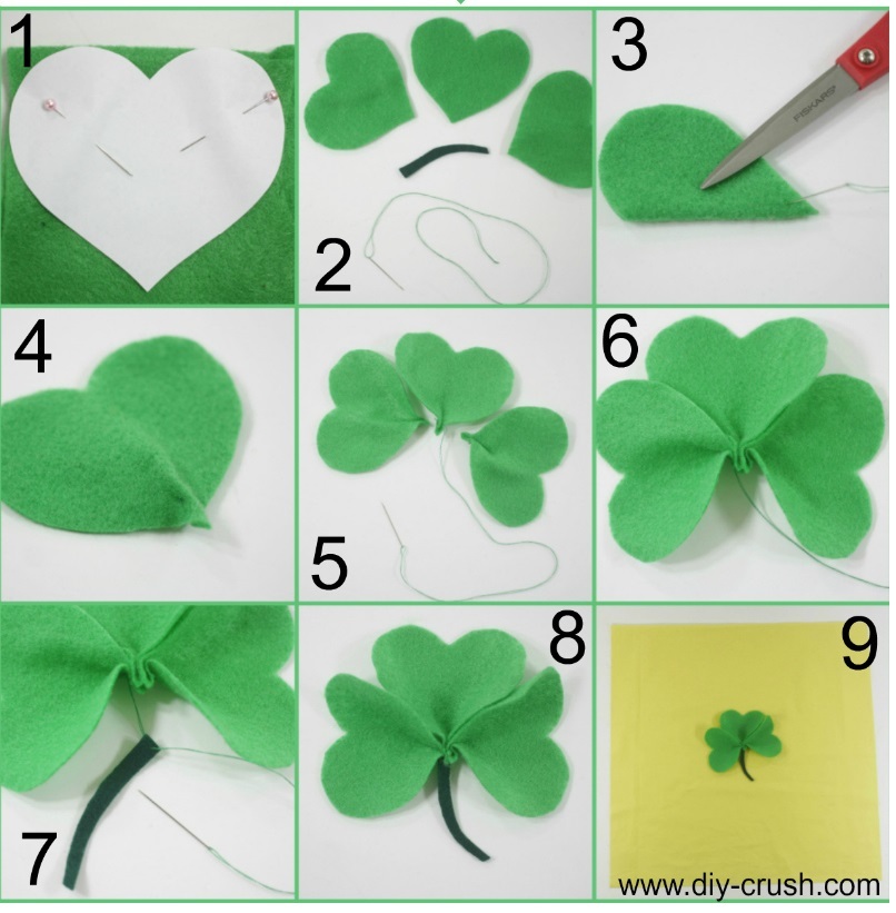 Easy Felt Clover Embellishment | AllFreeSewing.com