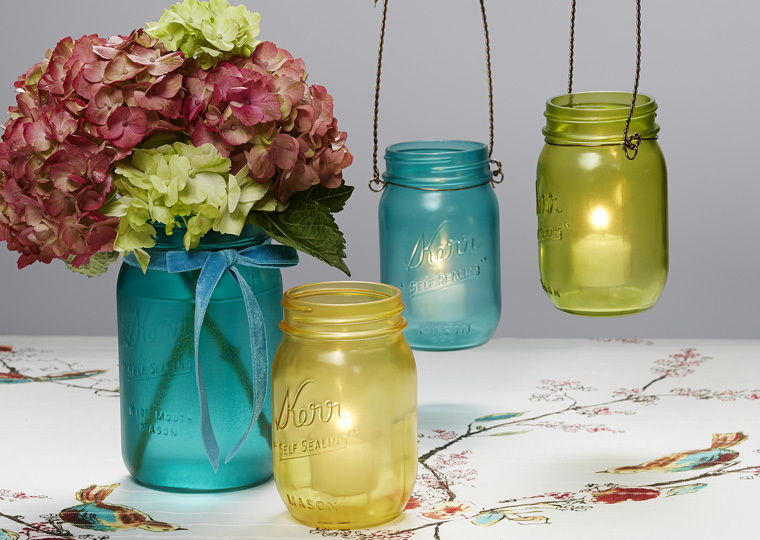 Quick Colorful Mason Jar Craft | FaveCrafts.com