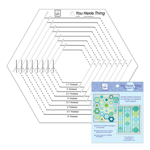 You Hexie Thing Hexagon Ruler from June Tailor | FaveQuilts.com