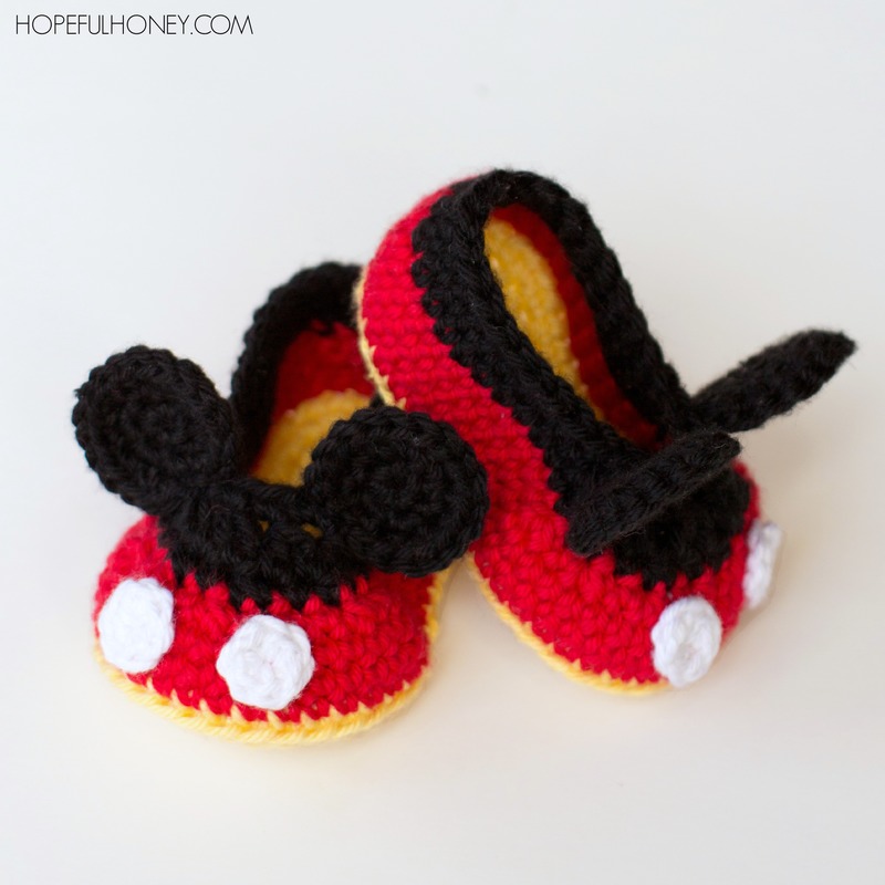 Mickey Mouse Inspired Baby Booties | AllFreeCrochet.com