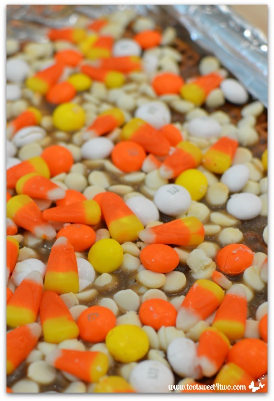 Salted Caramel Candy Corn Pretzel Crack | AllFreeCasseroleRecipes.com