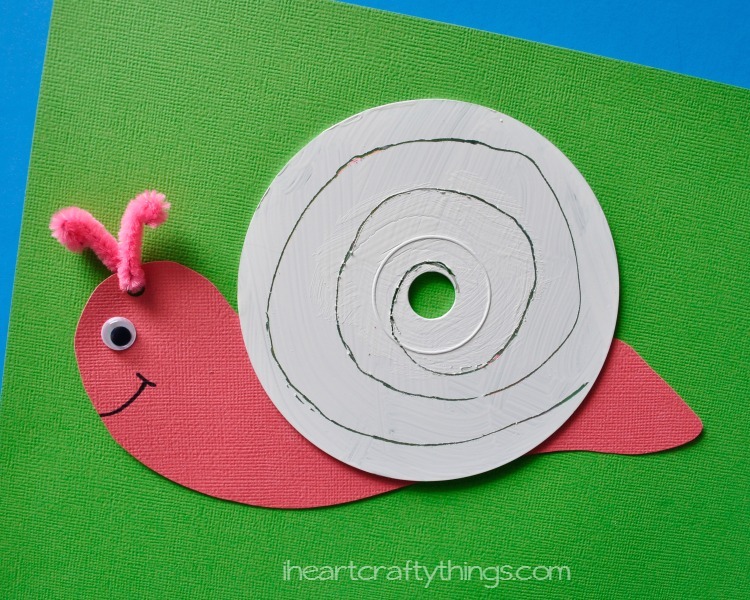 Pokey CD Snail | AllFreeKidsCrafts.com