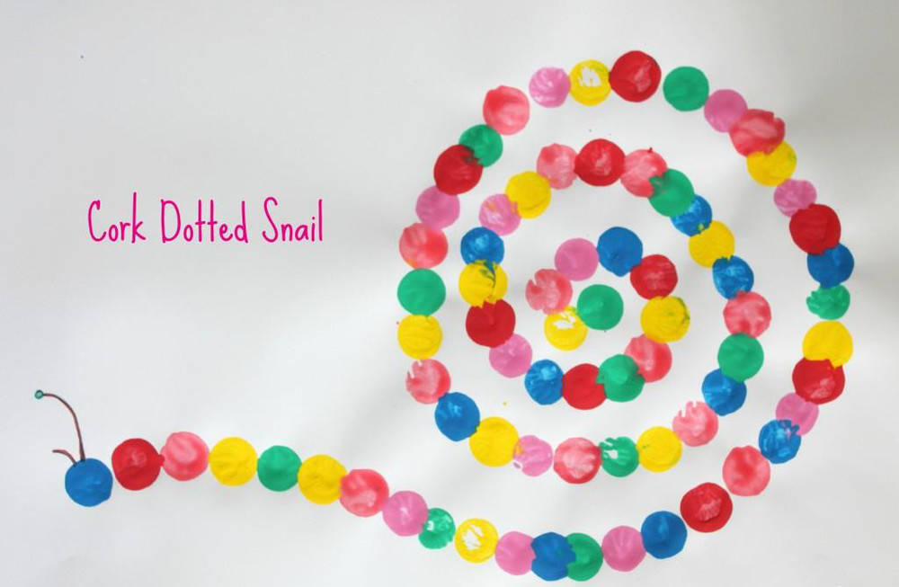 Rainbow Dots Snail Painting | AllFreeKidsCrafts.com