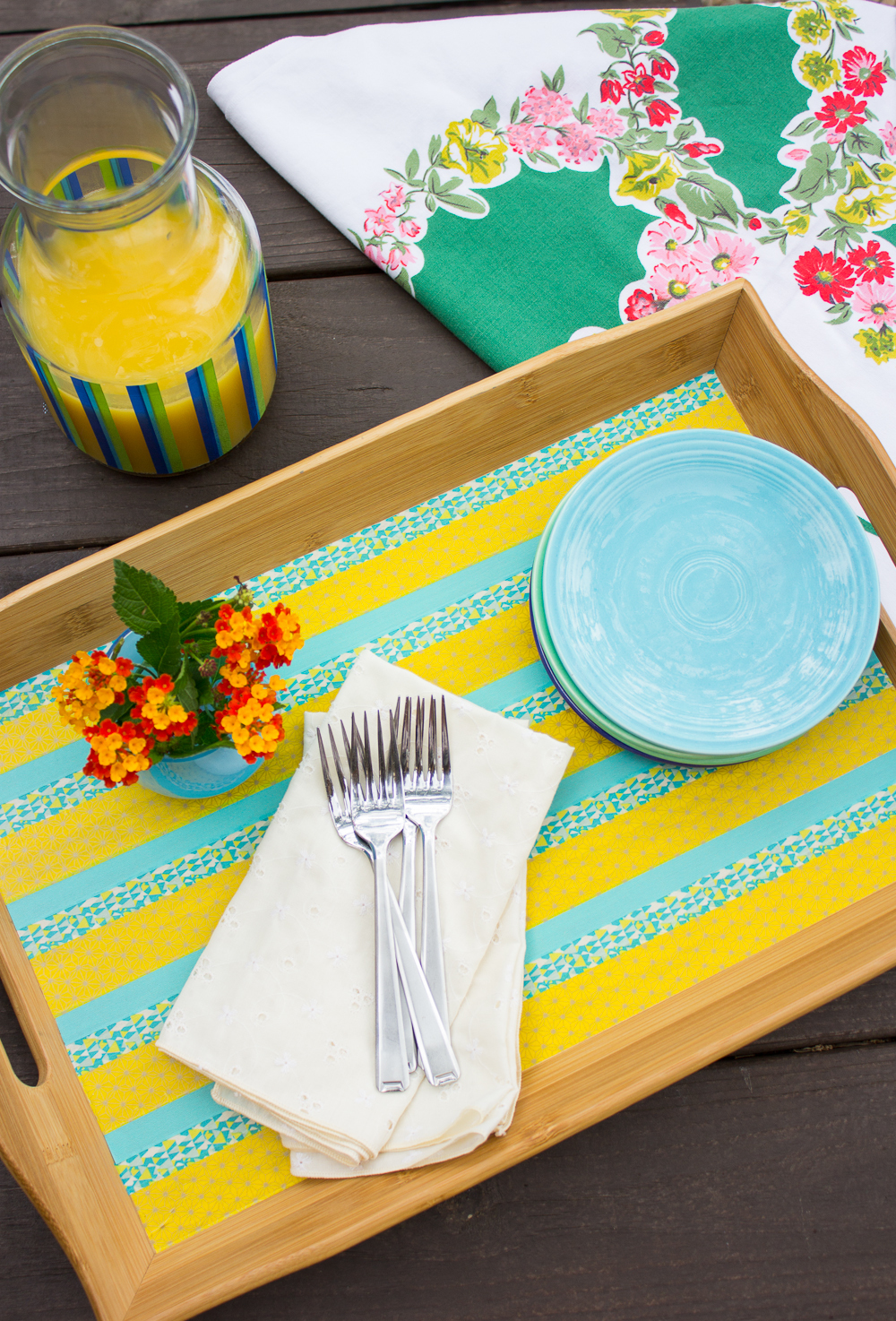 Washi Tape DIY Serving Tray | AllFreeHolidayCrafts.com