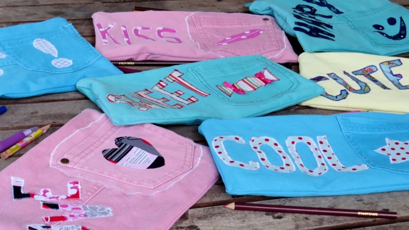 Funky Pencil Cases from Jeans | AllFreeSewing.com