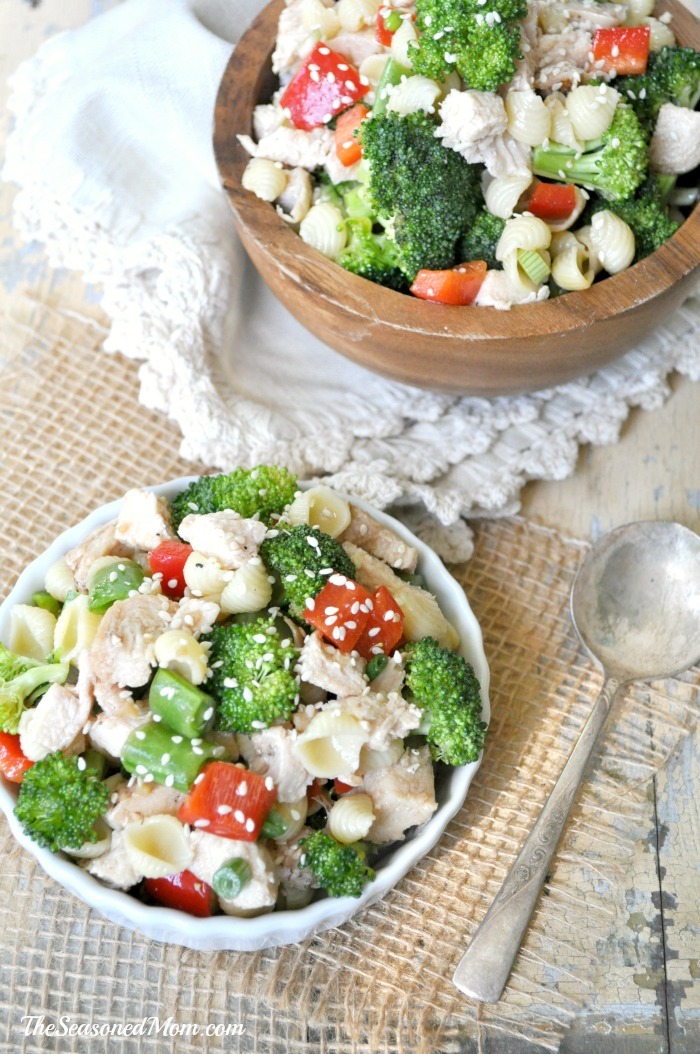 Sesame Chicken Pasta Salad | FaveHealthyRecipes.com