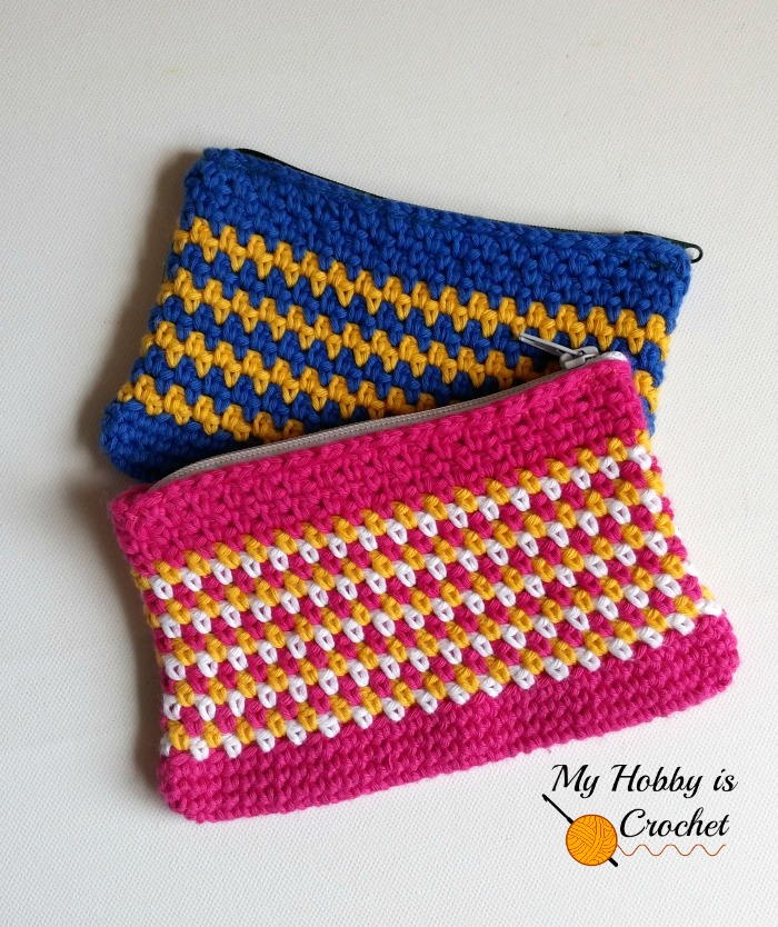 Woven Stitch Crochet Pouch | AllFreeCrochet.com