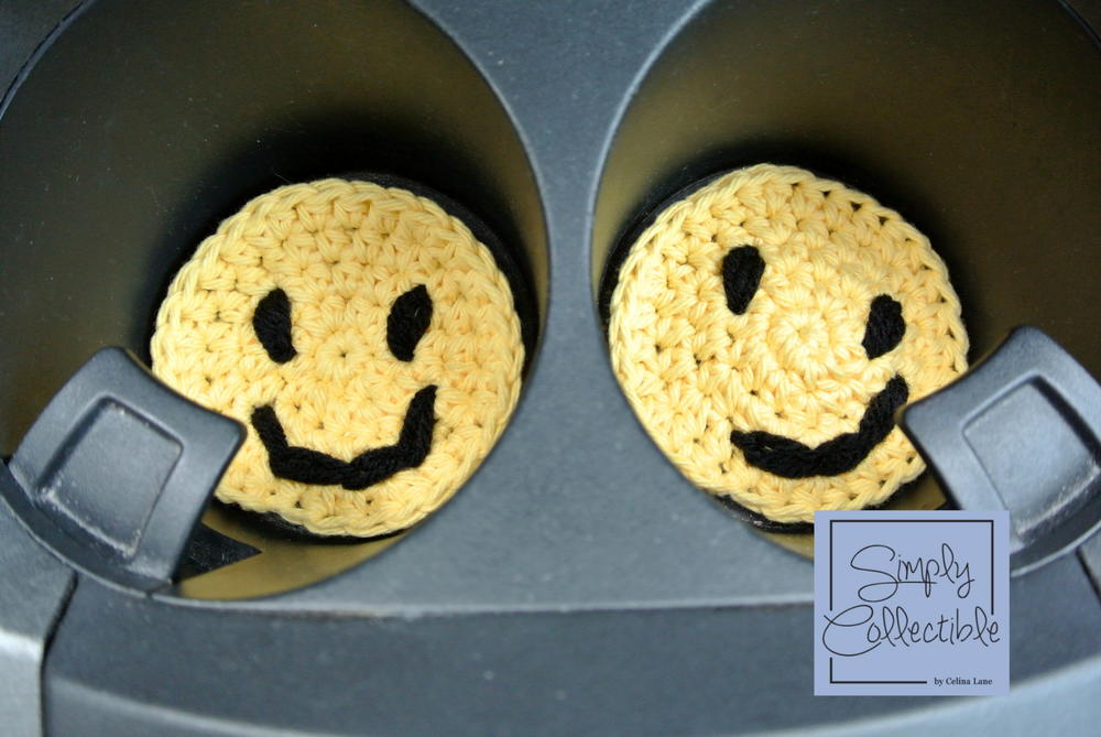 Smiley Face Crochet Coasters | AllFreeCrochet.com