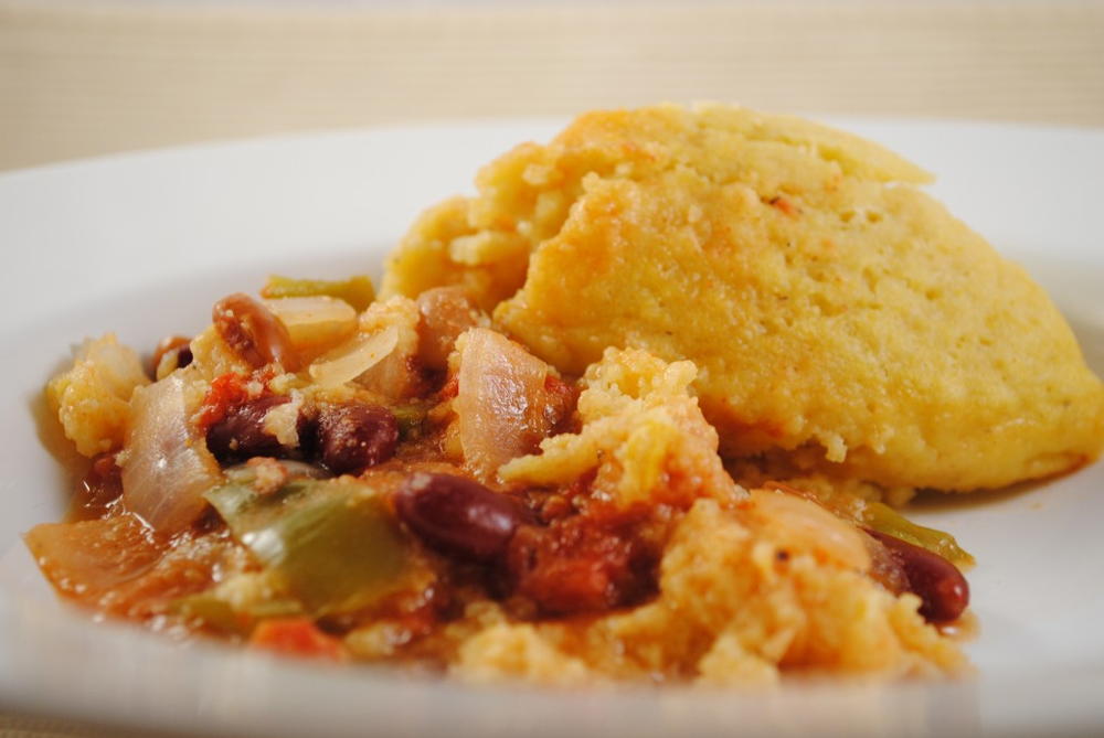 Slow Cooker Bean and Cornbread Casserole | AllFreeSlowCookerRecipes.com
