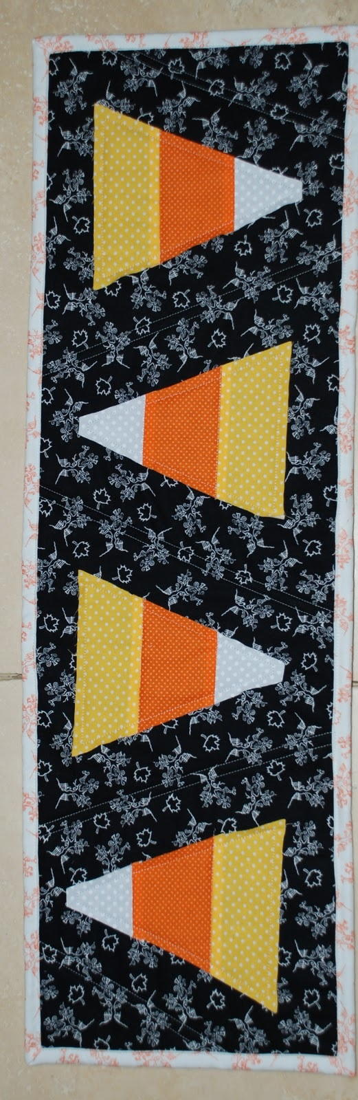 Candy Corn Halloween Runner | FaveQuilts.com